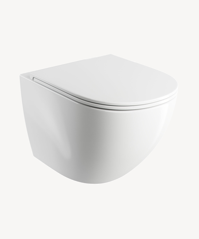 Ottawa - Cuvette de wc murale avec abattant frein de chute Blanc - 123Bain